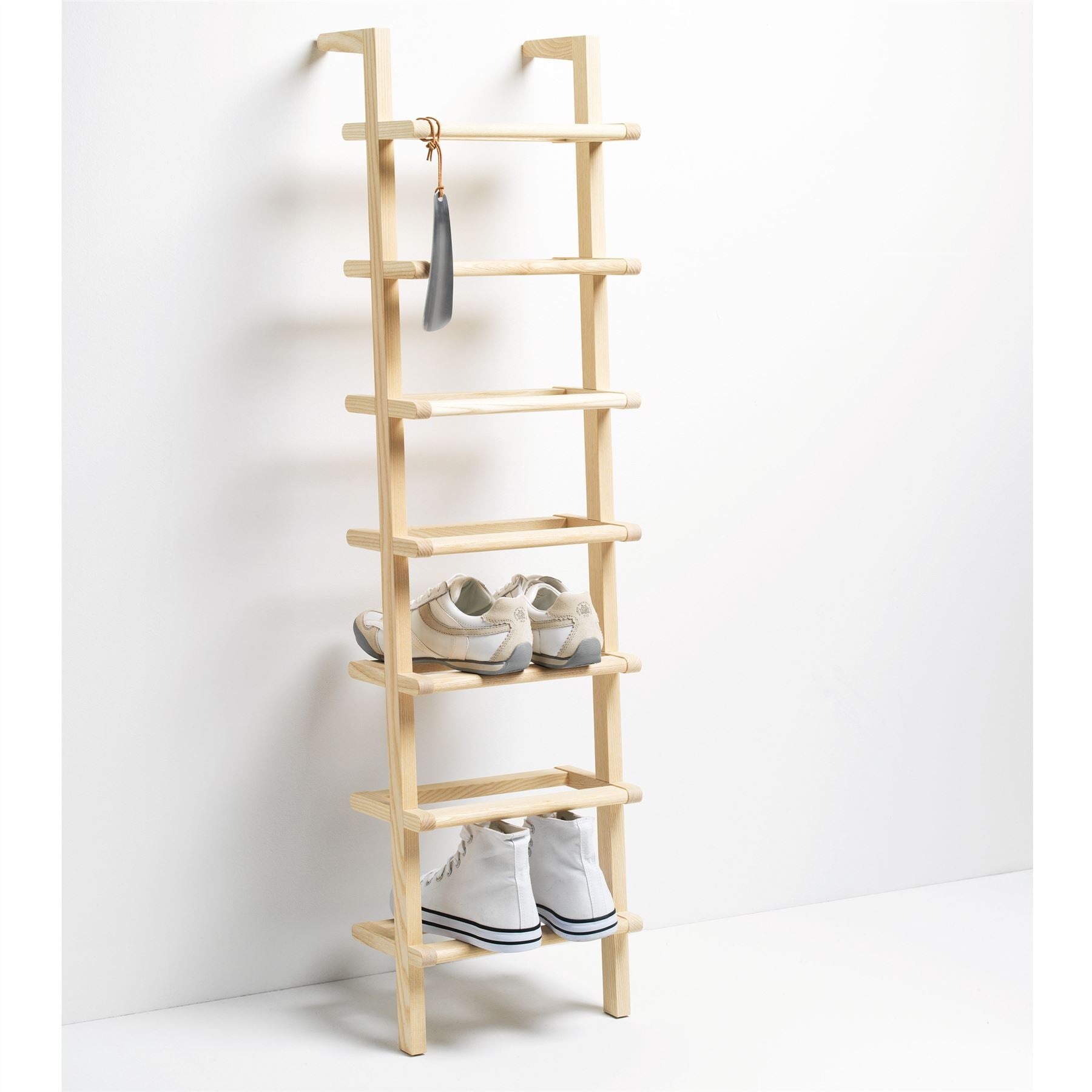 Wooden Ladder Shoe Rack - Tall – NotABoringBox.co.uk