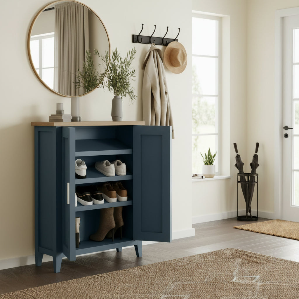 Signature Blue Shoe Storage Cupboard – Not A Boring Box
