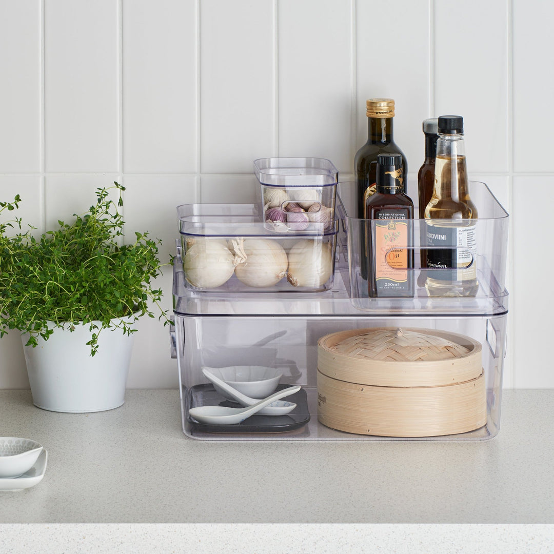 Medium Clear Stacking Lidded Fridge Storage Box – Not A Boring Box